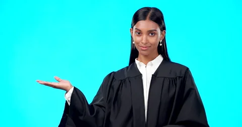 Portrait mockup or woman judge in studio... | Stock Video | Pond5