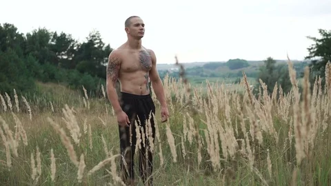 Portrait of the modern cossack looks on ... | Stock Video | Pond5