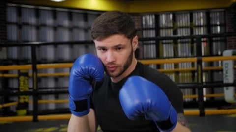 Portrait of a muscular male boxer in box... | Stock Video | Pond5