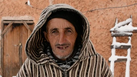 Portrait of old Moroccan man with tradi... | Stock Video | Pond5