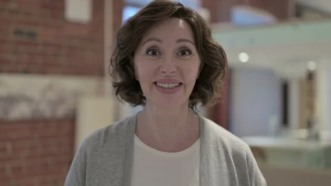 Portrait of Old Woman saying Yes with He... | Stock Video | Pond5