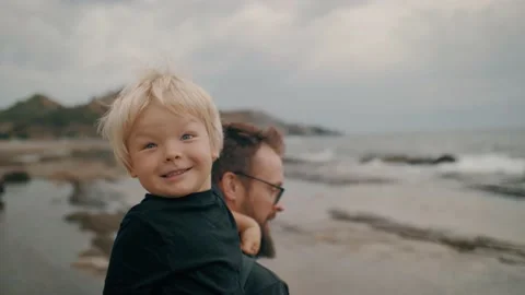 Portrait overjoyed blonde baby boy smili... | Stock Video | Pond5