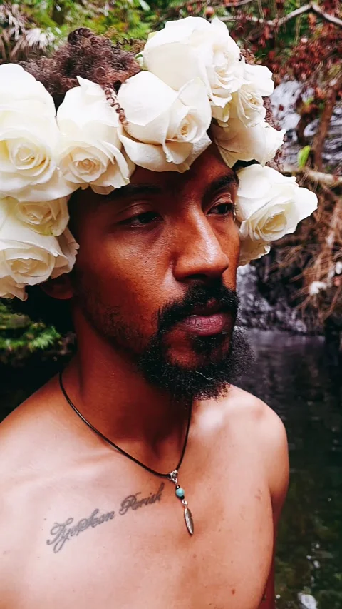 portrait of a person, roses, flowers in ... | Stock Video | Pond5