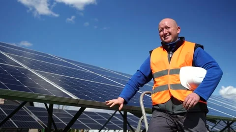 Portrait of a power engineer standing on... | Stock Video | Pond5