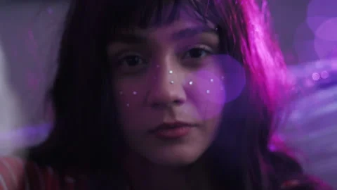 Portrait Of Pretty Lady With Fierce Look... | Stock Video | Pond5