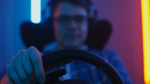 Portrait of the Pro Gamer Sitting in the... | Stock Video | Pond5