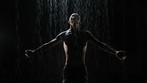 Portrait of pumped-up guy rising hands a... | Stock Video | Pond5