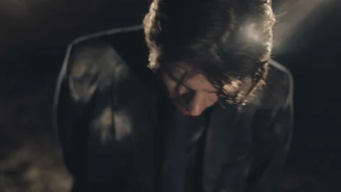 Portrait of a rapt man with bloodstained... | Stock Video | Pond5