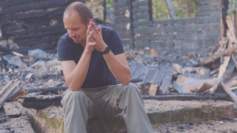 Portrait of a sad man on the background ... | Stock Video | Pond5