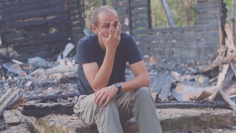 Portrait of a sad man on the background ... | Stock Video | Pond5