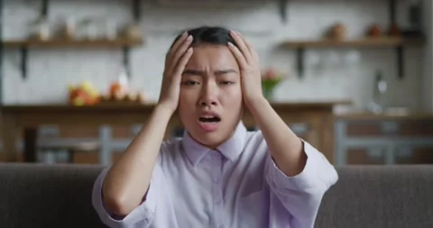 Portrait of scared asian woman, reaction... | Stock Video | Pond5