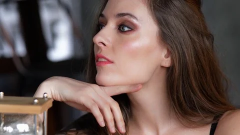 portrait of a serious female model | Stock Video | Pond5