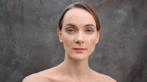 Portrait sexy girl with bare body and pe... | Stock Video | Pond5