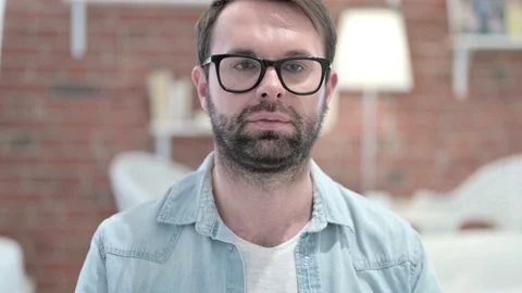 Portrait of Sick Beard Young Man Coughin... | Stock Video | Pond5