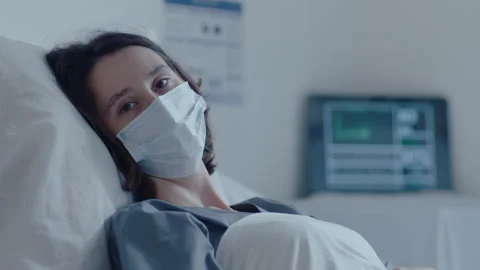 Portrait of Sick Female Patient in Mask ... | Stock Video | Pond5