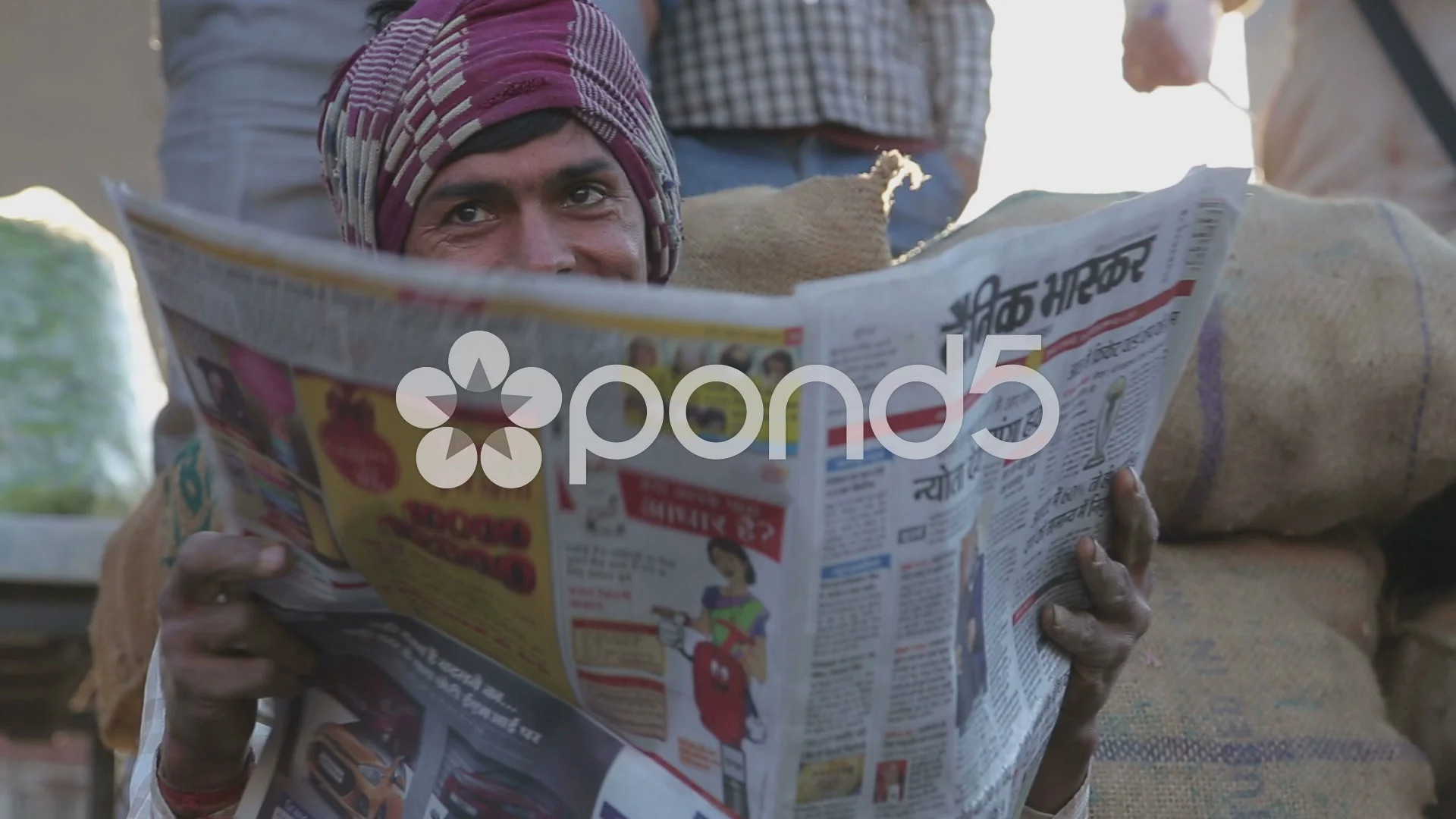 Indian People Reading Newspaper
