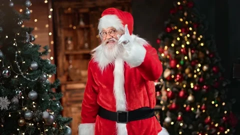 Portrait of smiling male Santa Claus sha... | Stock Video | Pond5