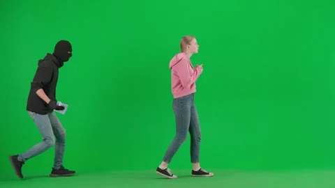 Portrait of thief and victim on chroma k... | Stock Video | Pond5