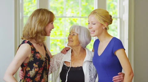 Portrait of three generations of beautif... | Stock Video | Pond5