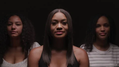 Portrait of Three Strong Women in a Stud... | Stock Video | Pond5