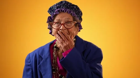 Portrait of toothless elderly senior old... | Stock Video | Pond5