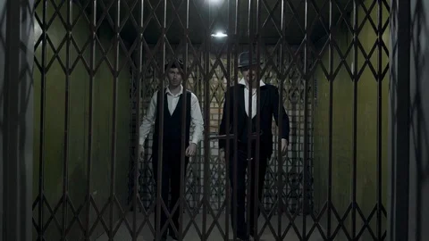 Portrait two gangsters men in formal sui... | Stock Video | Pond5