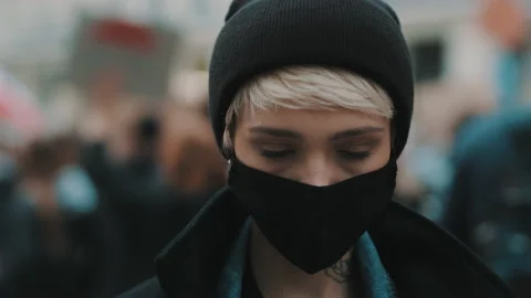 Portrait of young angry rebellion women ... | Stock Video | Pond5