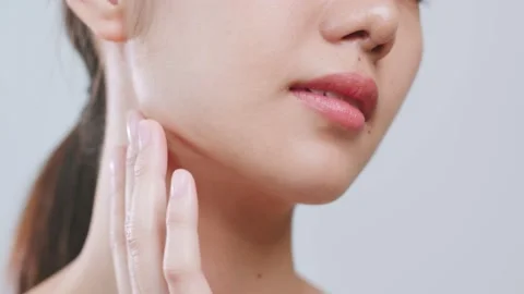 Portrait young Asian woman show v shape ... | Stock Video | Pond5