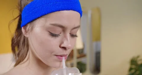 Portrait of the young female athlete loo... | Stock Video | Pond5