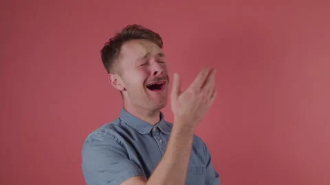 Portrait of a Young Man Yawning in Front... | Stock Video | Pond5