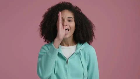 Portrait of young, playful lady silly ex... | Stock Video | Pond5