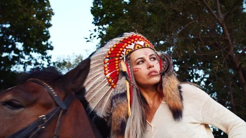 Portrait of young strong woman in native... | Stock Video | Pond5