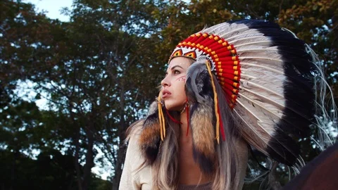 Portrait of young strong woman in native... | Stock Video | Pond5