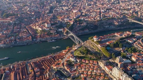 Portugal Porto aerial timelapse city cen... | Stock Video | Pond5
