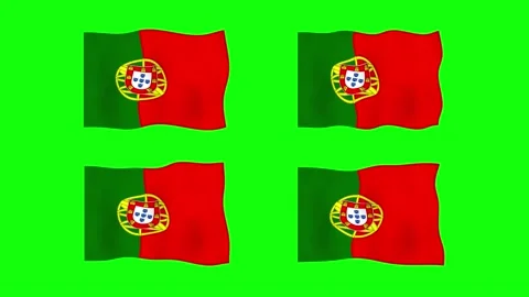 Portugal Waving Flag 2D Animation on Gre... | Stock Video | Pond5
