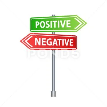 Positive and Negative road sign. Vector illustration.: Graphic #233889073