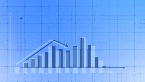 Positive business graph chart blue color | Stock Video | Pond5