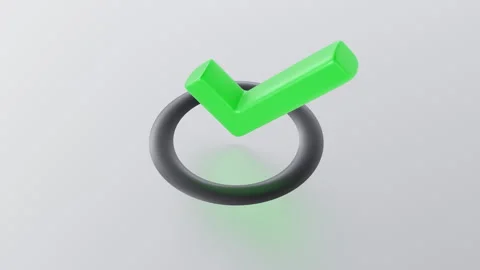Positive green check mark yes 3d animati... | Stock Video | Pond5