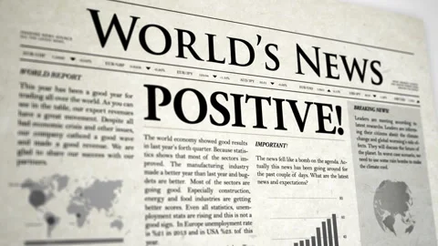 Positive Newspaper Headline and Graphs | Stock Video | Pond5