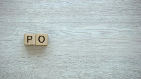 Possible, stop motion word on wooden cub... | Stock Video | Pond5