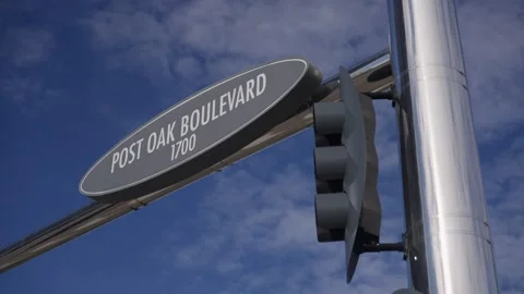 Post Oak Boulevard Blvd Sign Downtown an... | Stock Video | Pond5
