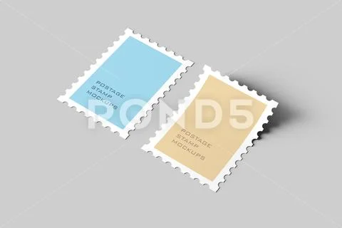 PSD Photoshop Template: Postage Stamp Mockup #235189401