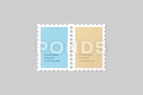 PSD Photoshop Template: Postage Stamp Mockup #235189431
