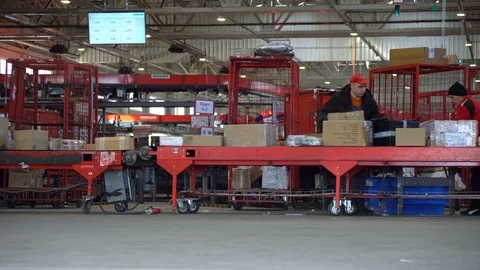 Postal Parcel Sorting Line | Stock Video | Pond5