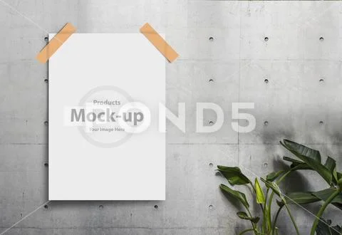 PSD Template: Poster mock-up template in front of cement wall #305232429