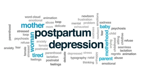 Postpartum depression animated word clou... | Stock Video | Pond5