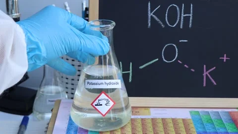 potassium hydroxide and symbol structura... | Stock Video | Pond5