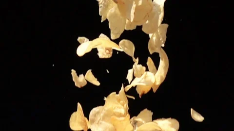 Potato Chips Falling Stock Footage ~ Royalty Free Stock Videos | Pond5