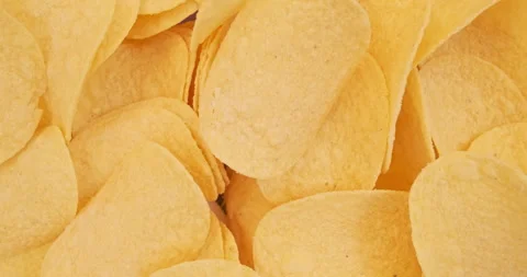 Potato chips rotation in circle, top vie... | Stock Video | Pond5
