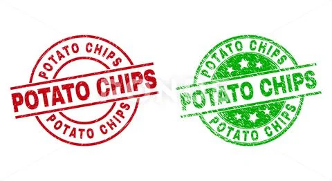 POTATO CHIPS Round Watermarks with Unclean Style: Royalty Free #151574646